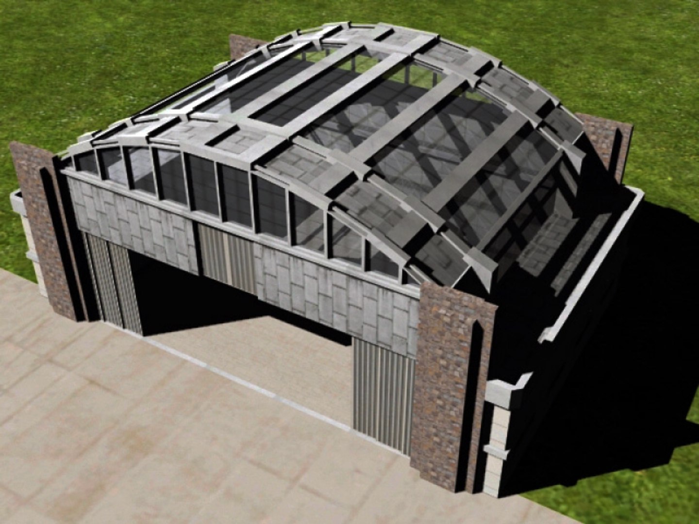 3d Modern Hangar Model