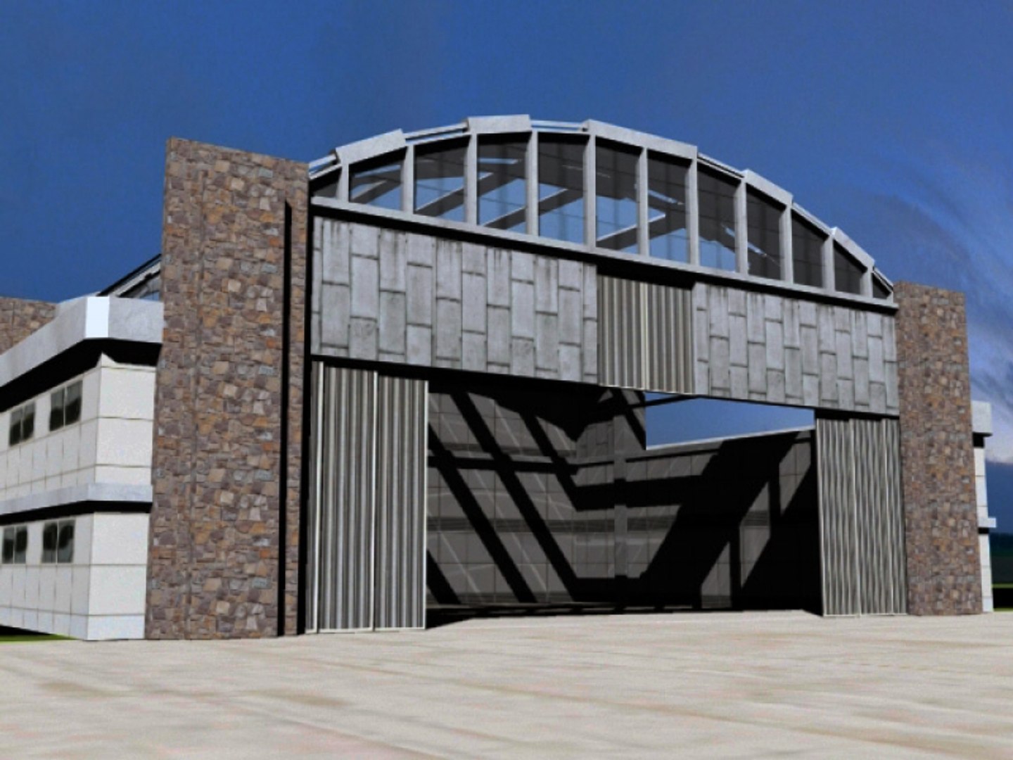 3d Modern Hangar Model