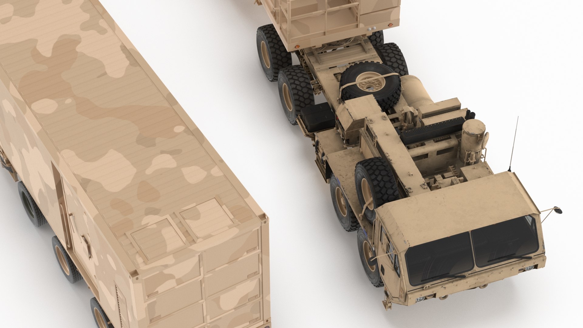 3D Military Truck With Camouflage Battery Control Center - TurboSquid ...