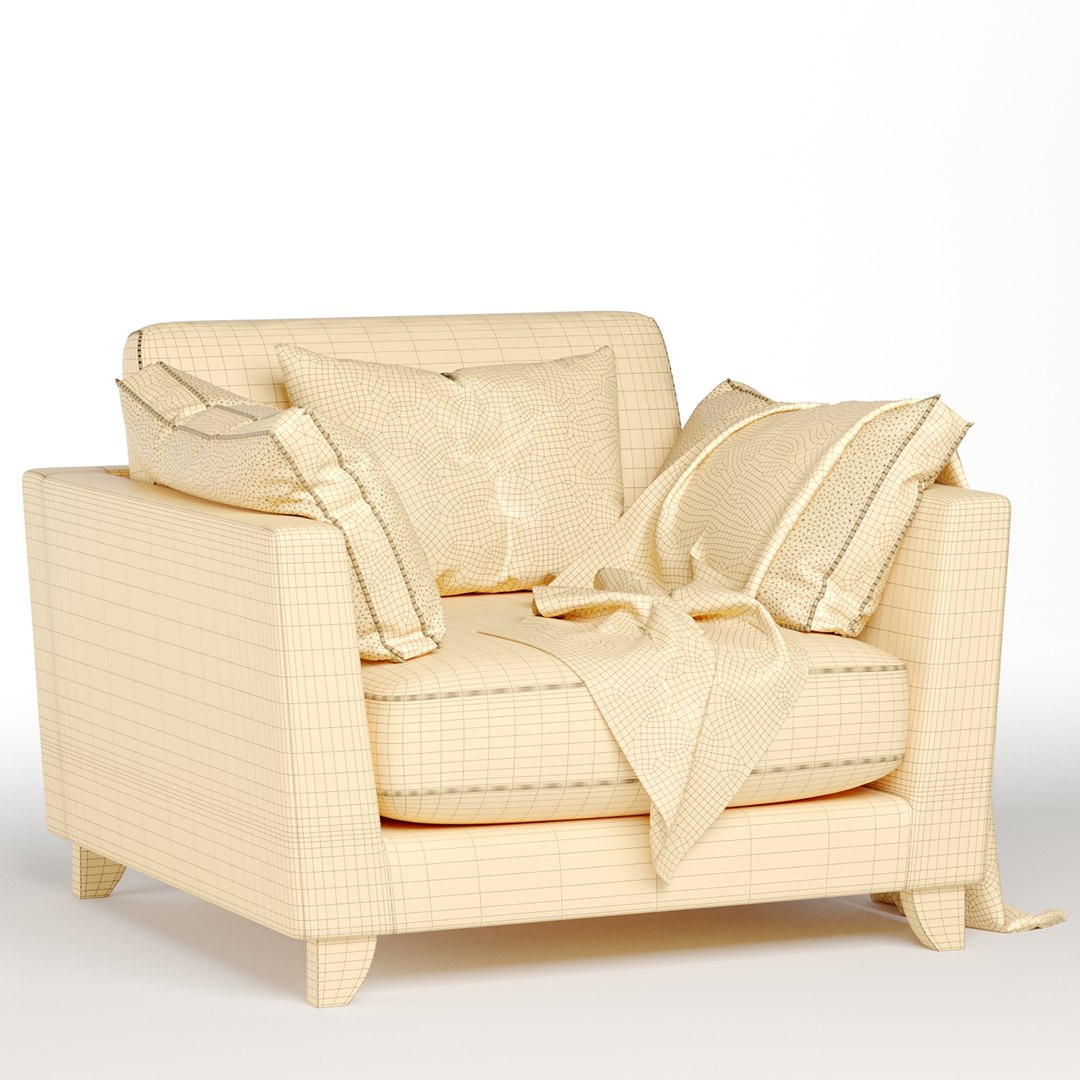 3D Peyton Fabric Armchair - TurboSquid 2251037