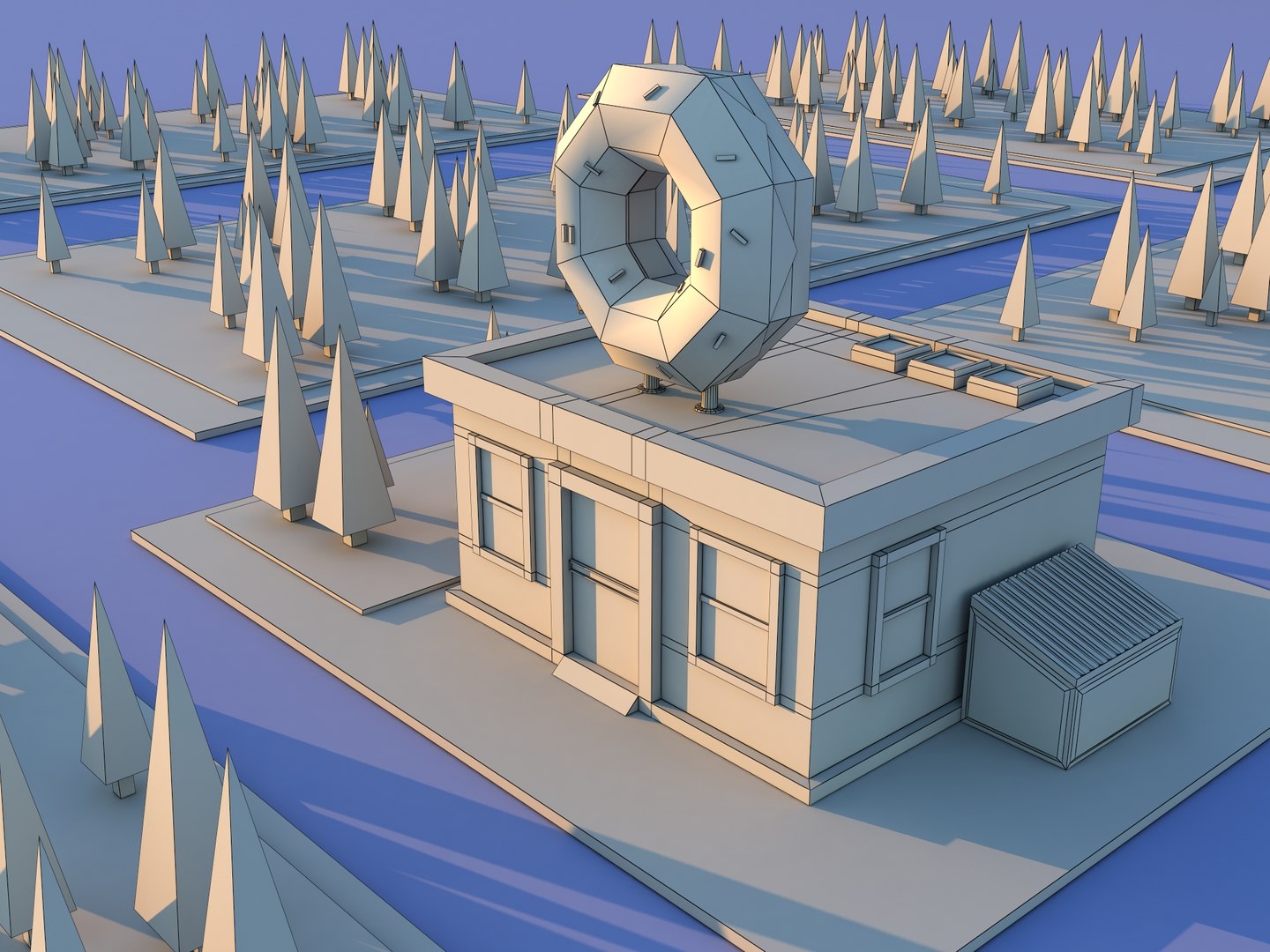 Cute Cartoon Donutshop 3D Model - TurboSquid 1953100