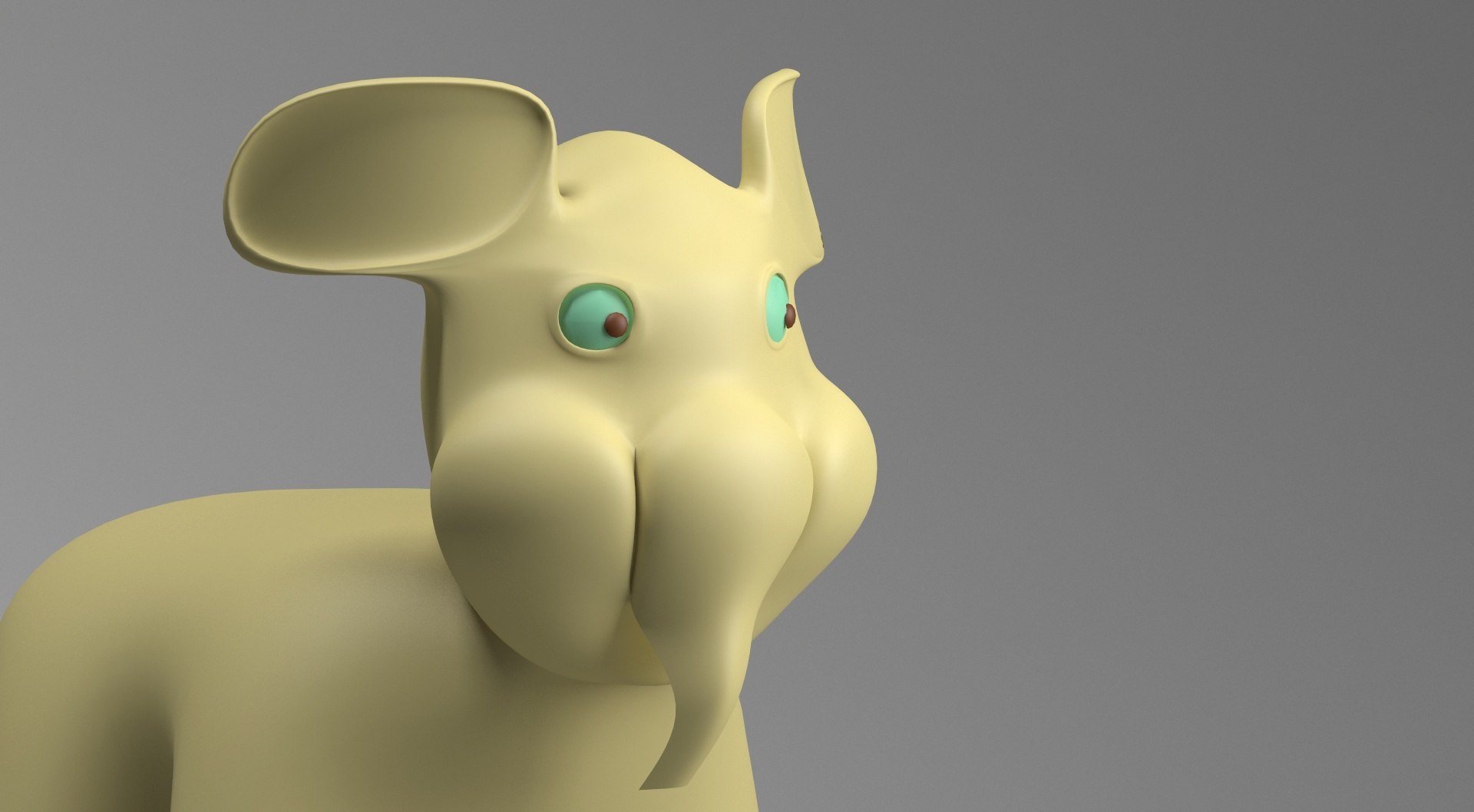 3d model small elephant