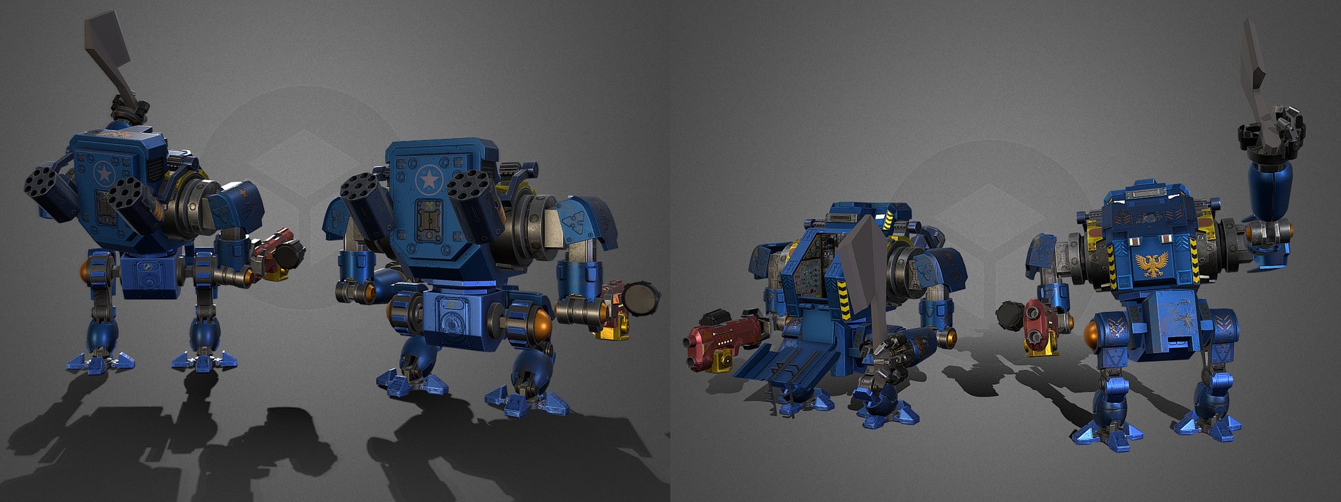 3D Dieselpunk Mecha Model - TurboSquid 1710077