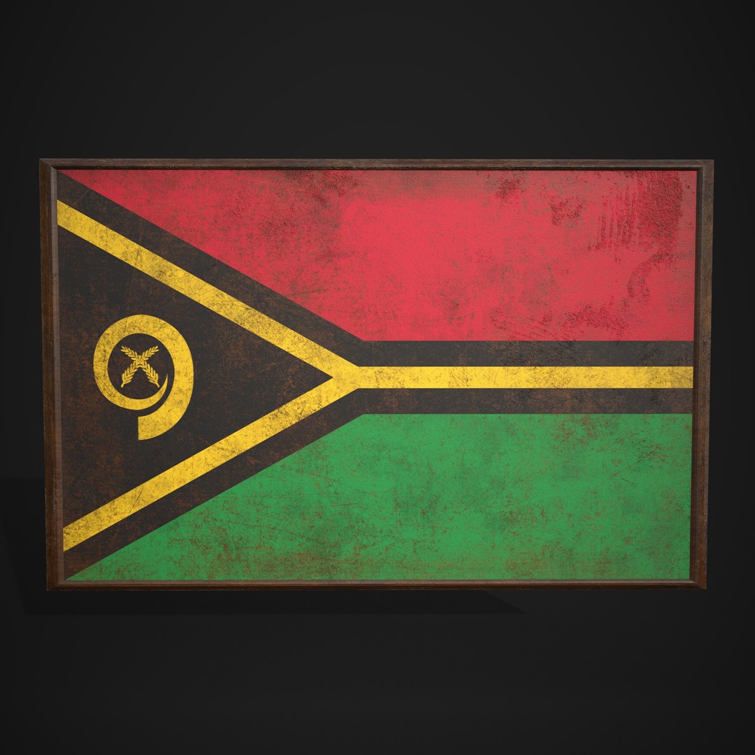 3D Old Picture Frame With Vanuatu Flag - Game Ready PBR Low-poly 3D ...