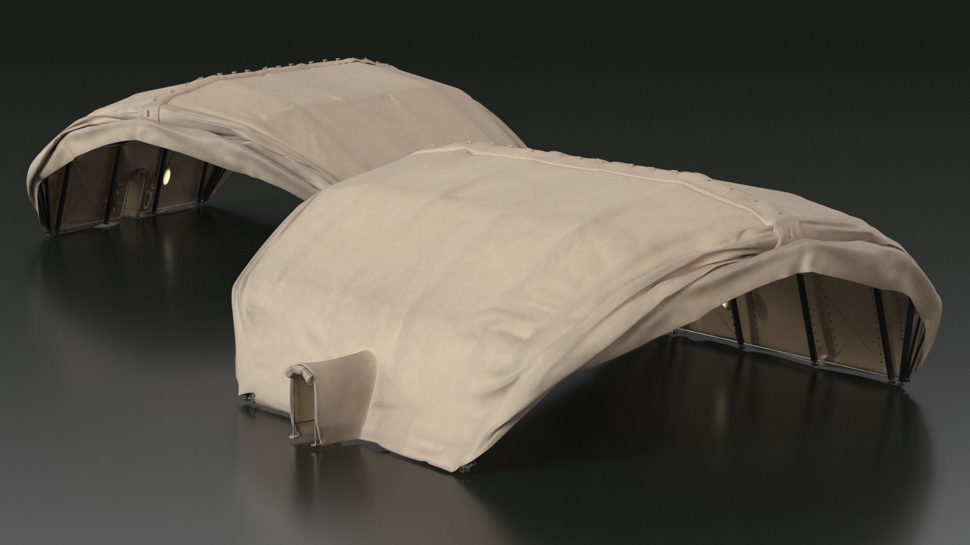 3D Deployed Tactical Aircraft Shelter Beige Model - TurboSquid 2421826