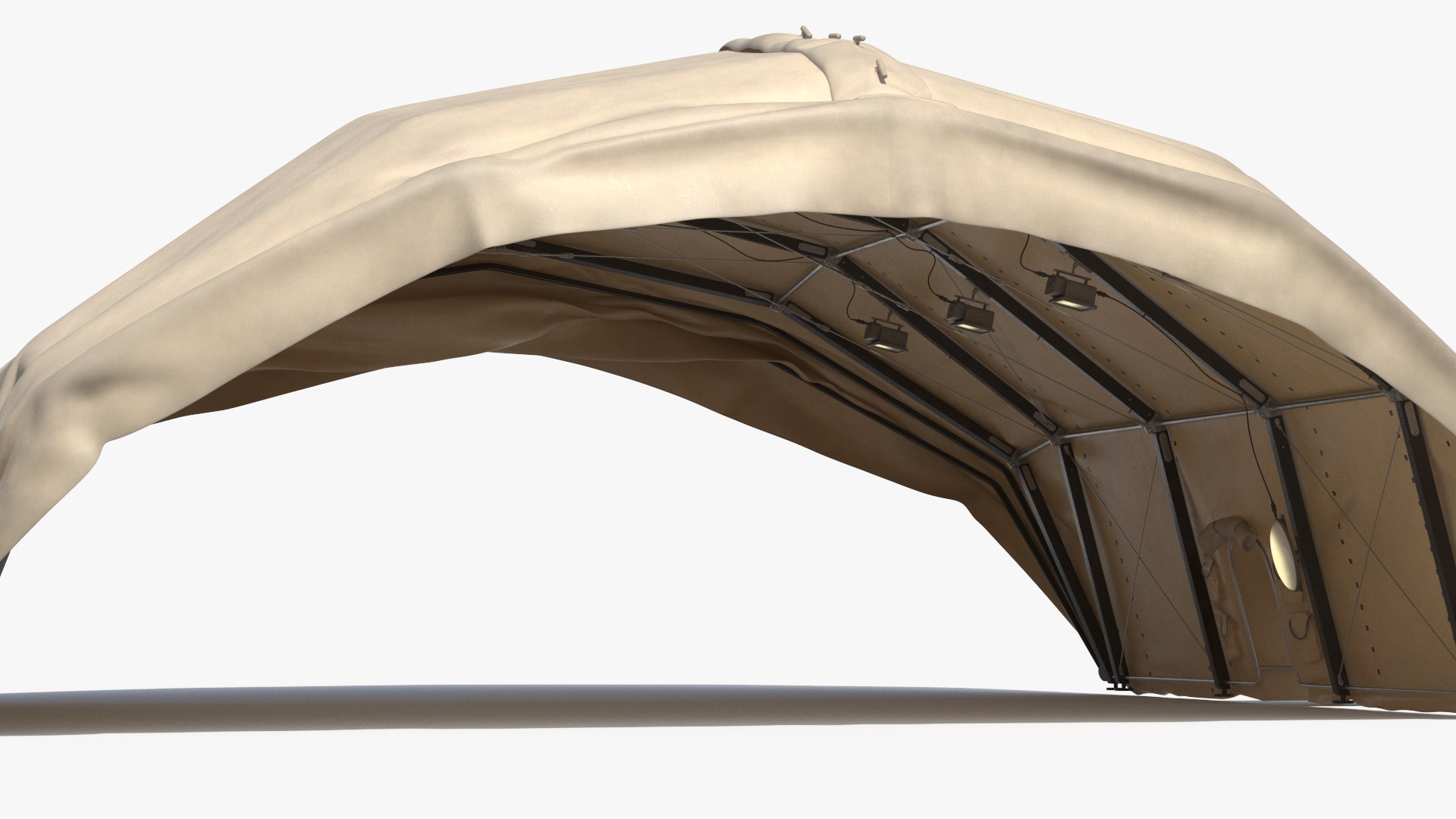 3D Deployed Tactical Aircraft Shelter Beige Model - TurboSquid 2421826