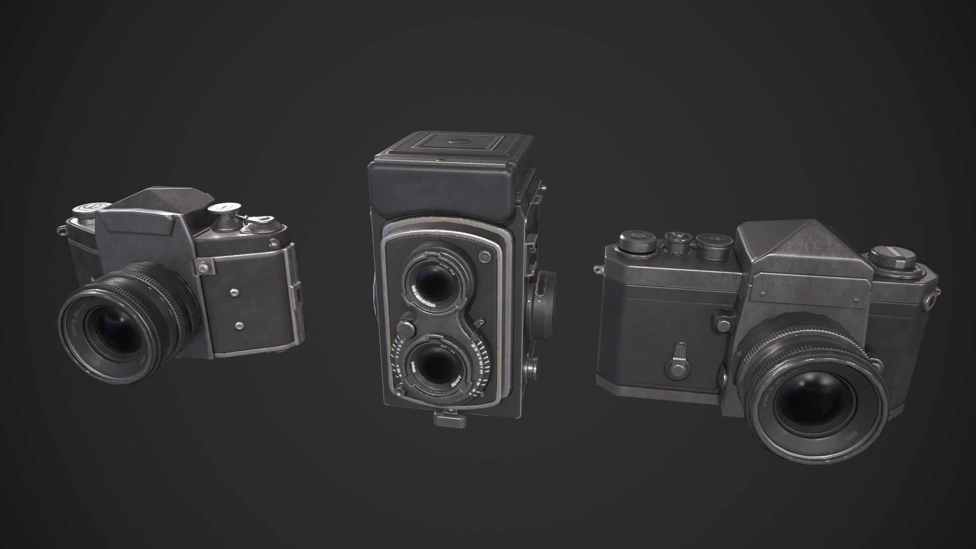 Vintage Camera Set Model - TurboSquid 2114605