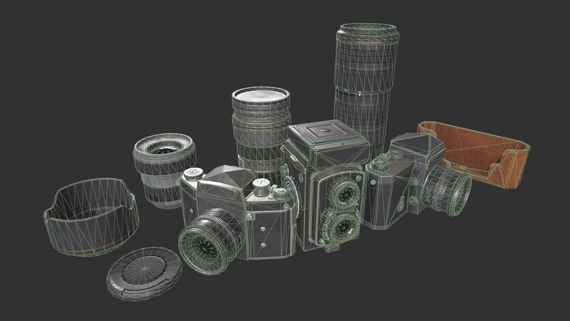 Vintage Camera Set Model - TurboSquid 2114605