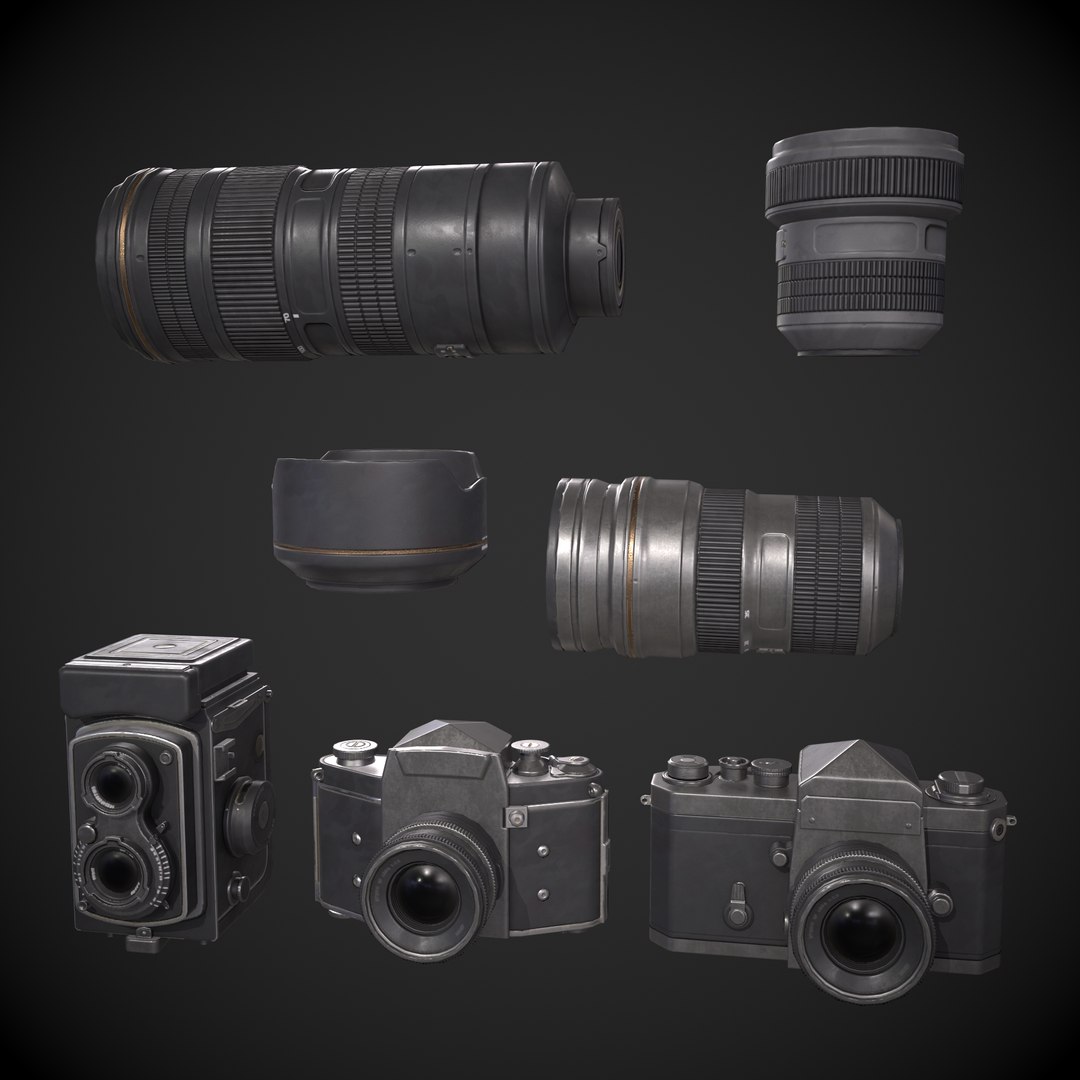 Vintage Camera Set Model - TurboSquid 2114605