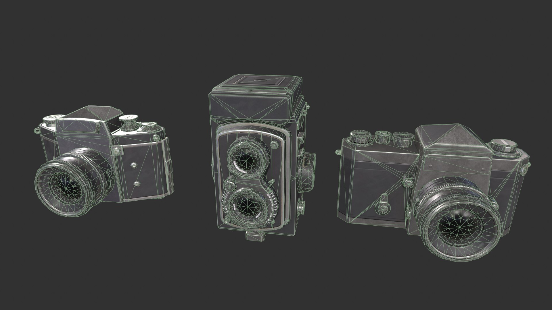 Vintage Camera Set Model - TurboSquid 2114605