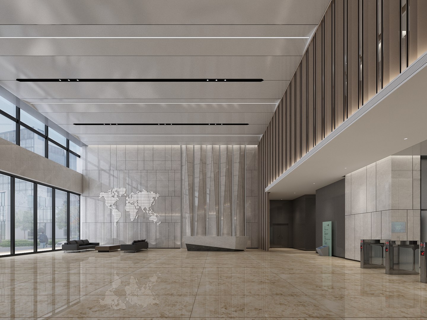 Office Lobby 12 3D Model - TurboSquid 2194323