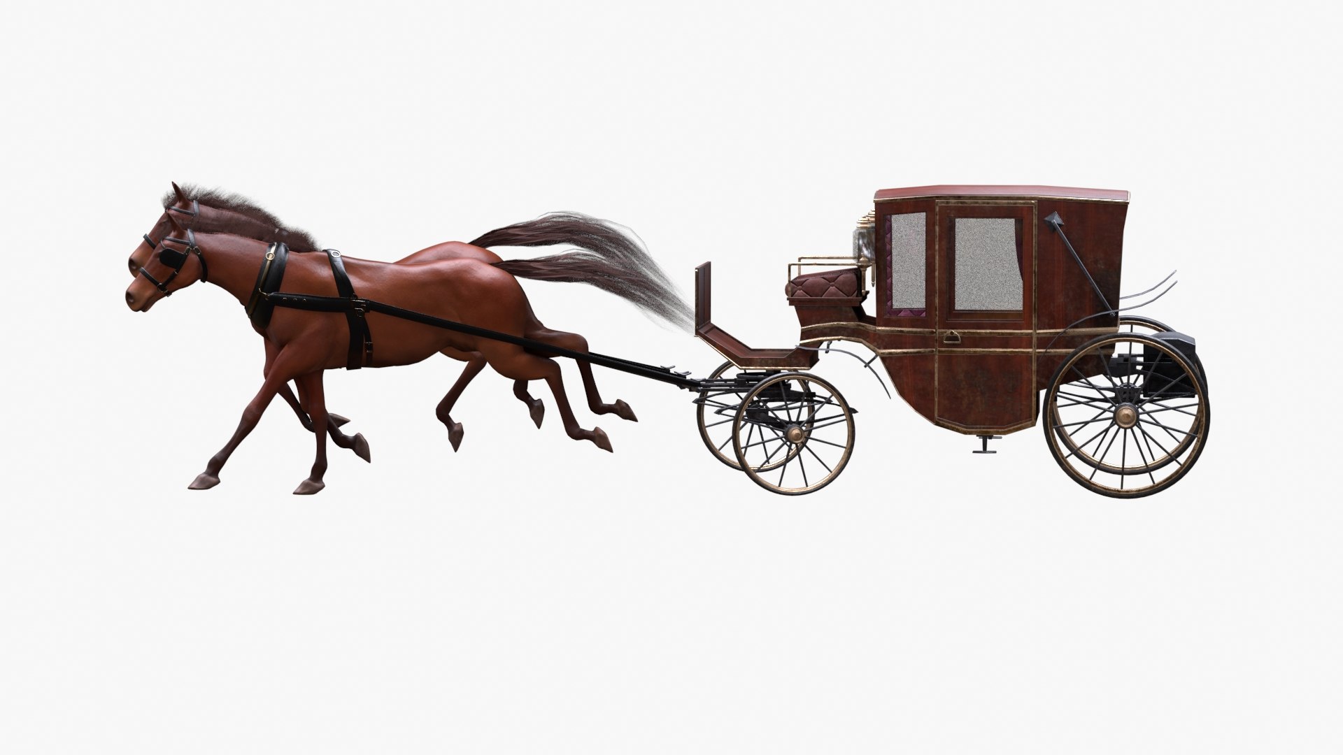 Rigged carriage horses animations 3D model - TurboSquid 1285218