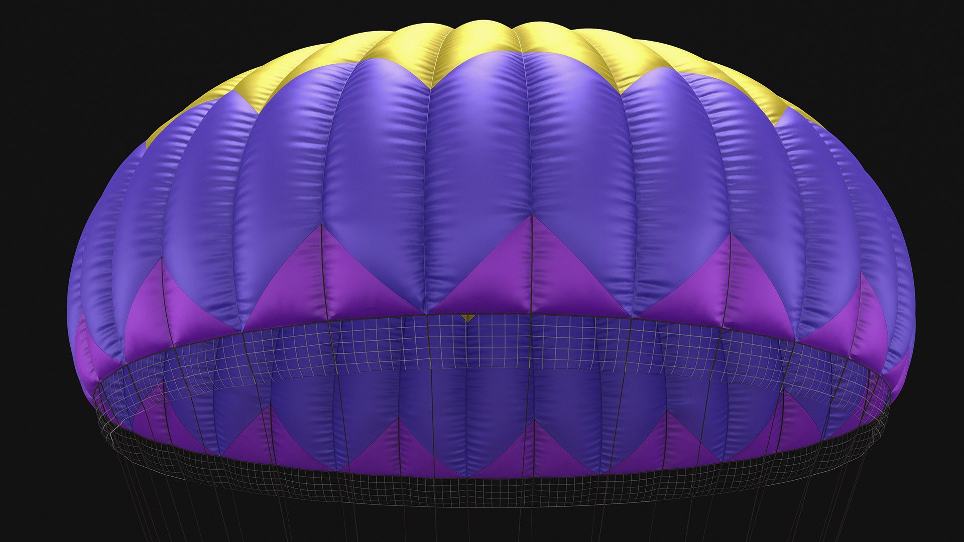 3D Round Color Parachute - TurboSquid 2222187