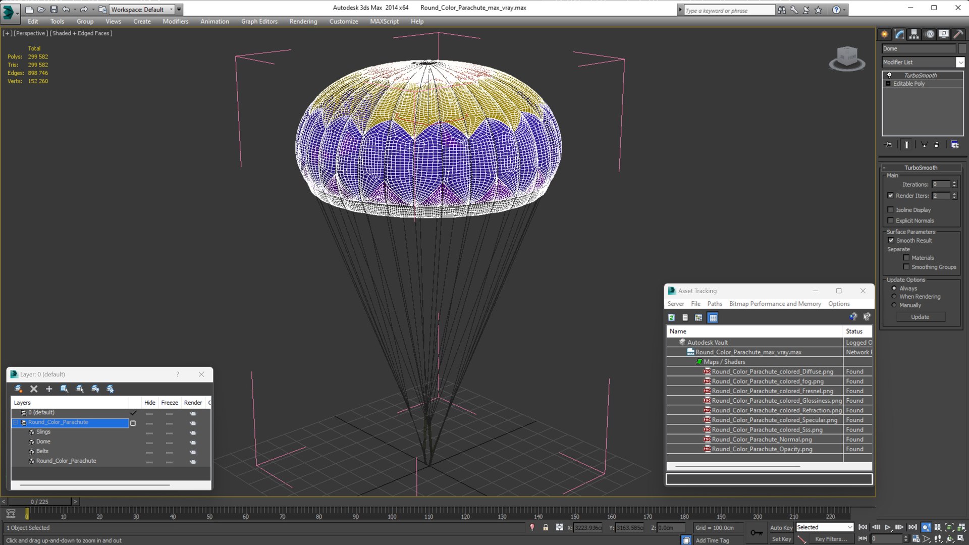 3D Round Color Parachute - TurboSquid 2222187