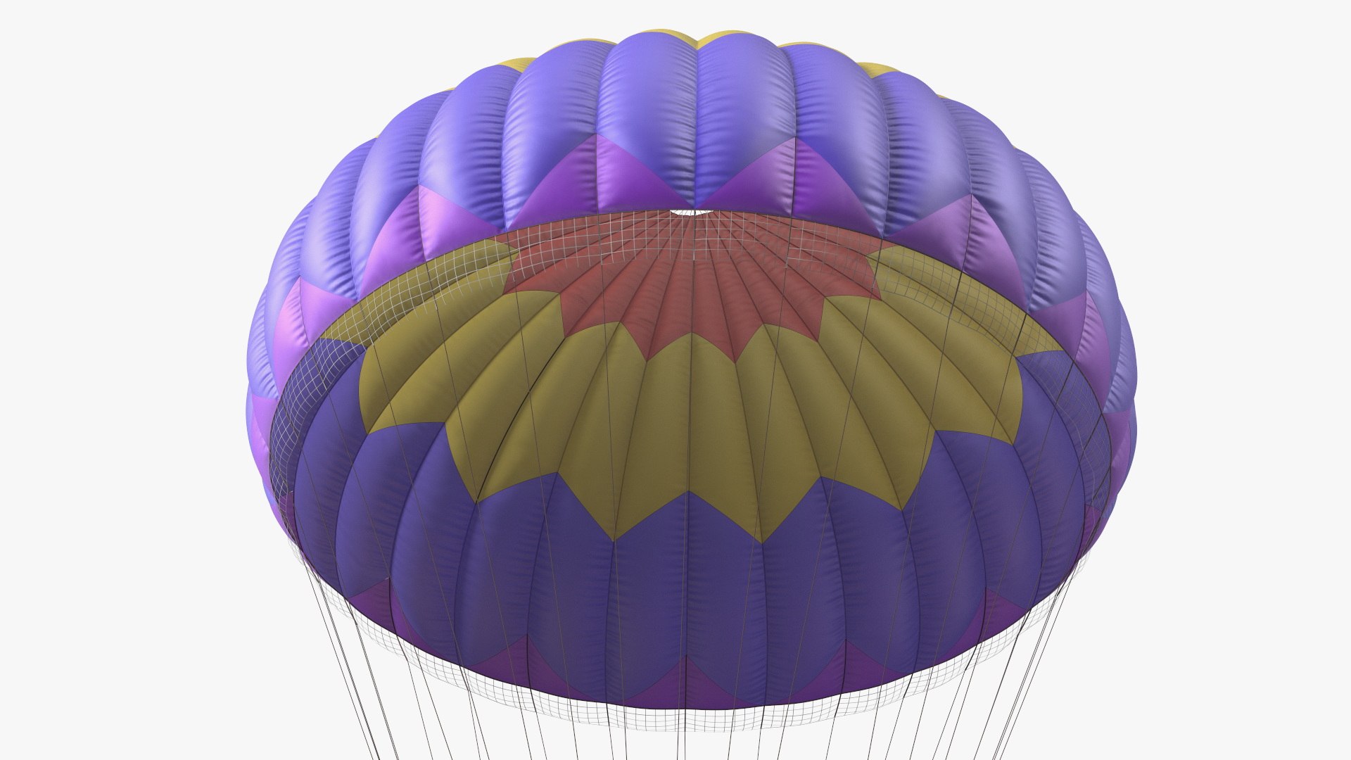 3D Round Color Parachute - TurboSquid 2222187