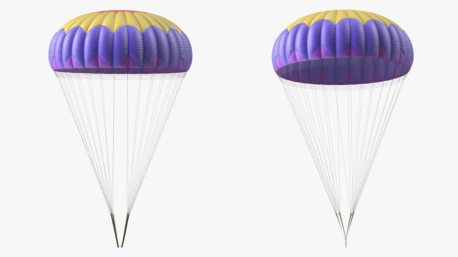 3D Round Color Parachute - TurboSquid 2222187