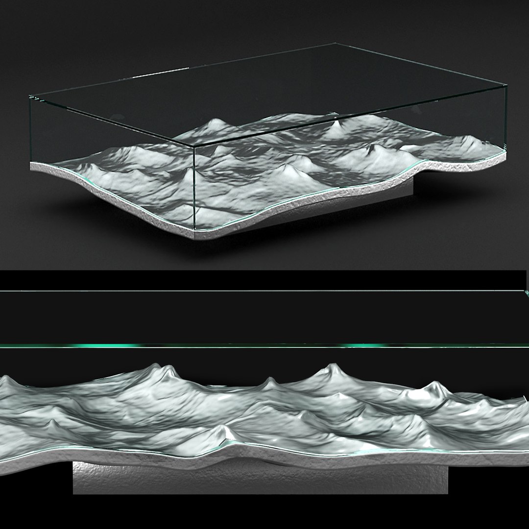 Liquid Aluminium Low Table 3D Model - TurboSquid 1862984