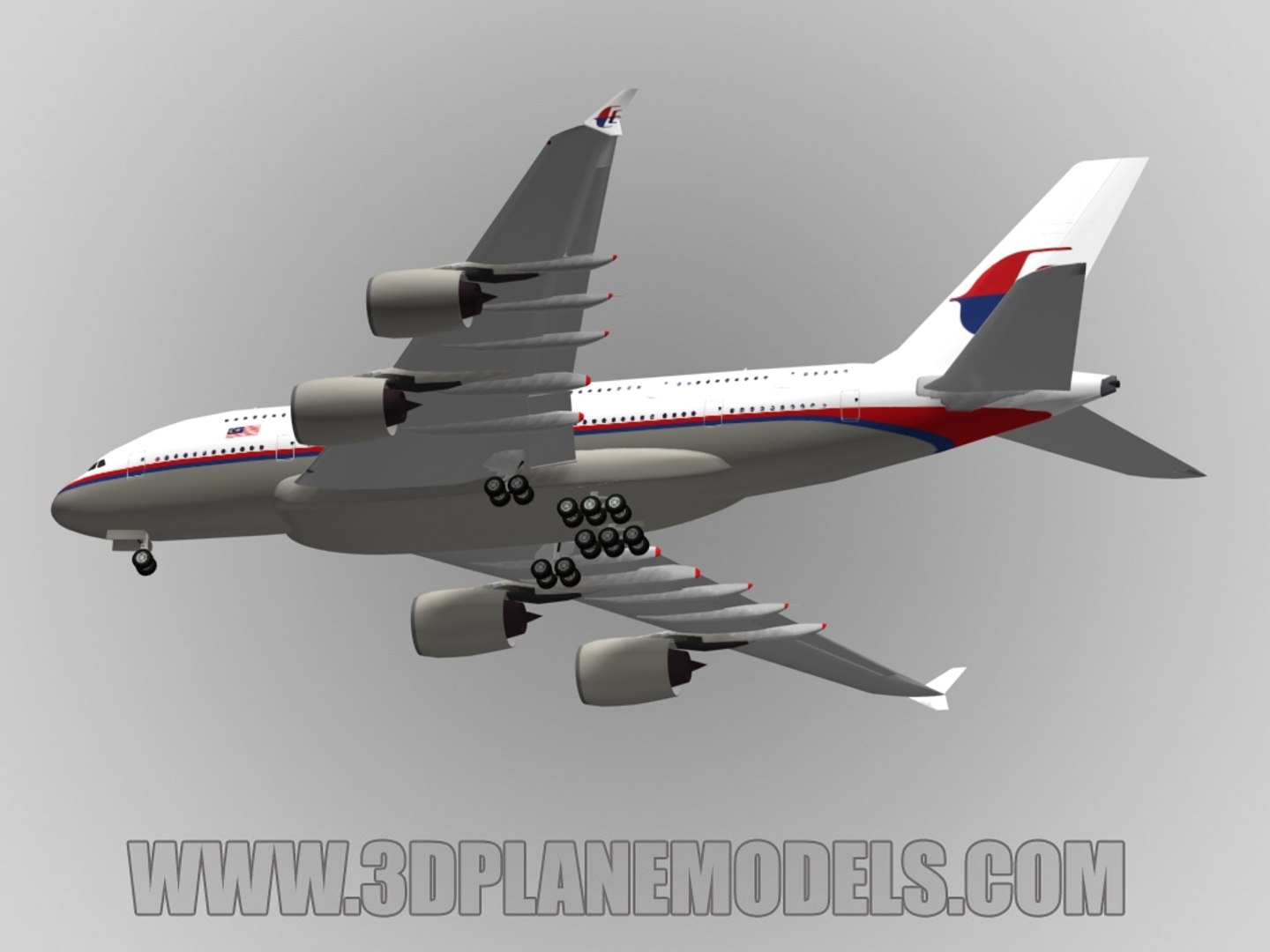 Airbus A-380 Malaysia 3d 3ds