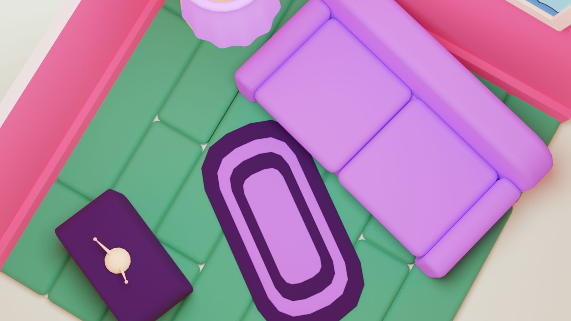 New Pink Isometric Room Model - TurboSquid 1948373