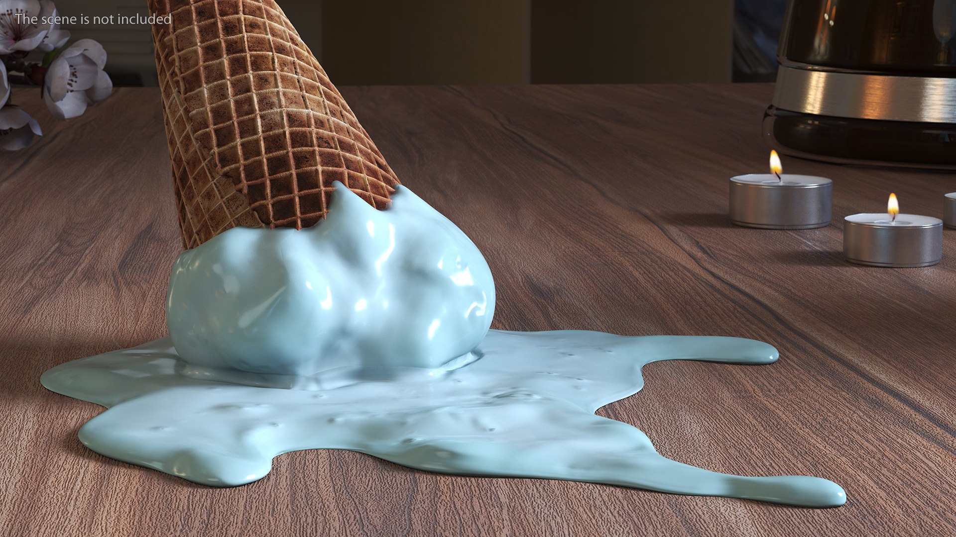 Melting Ice Cream Cone Blue 3D - TurboSquid 2141022