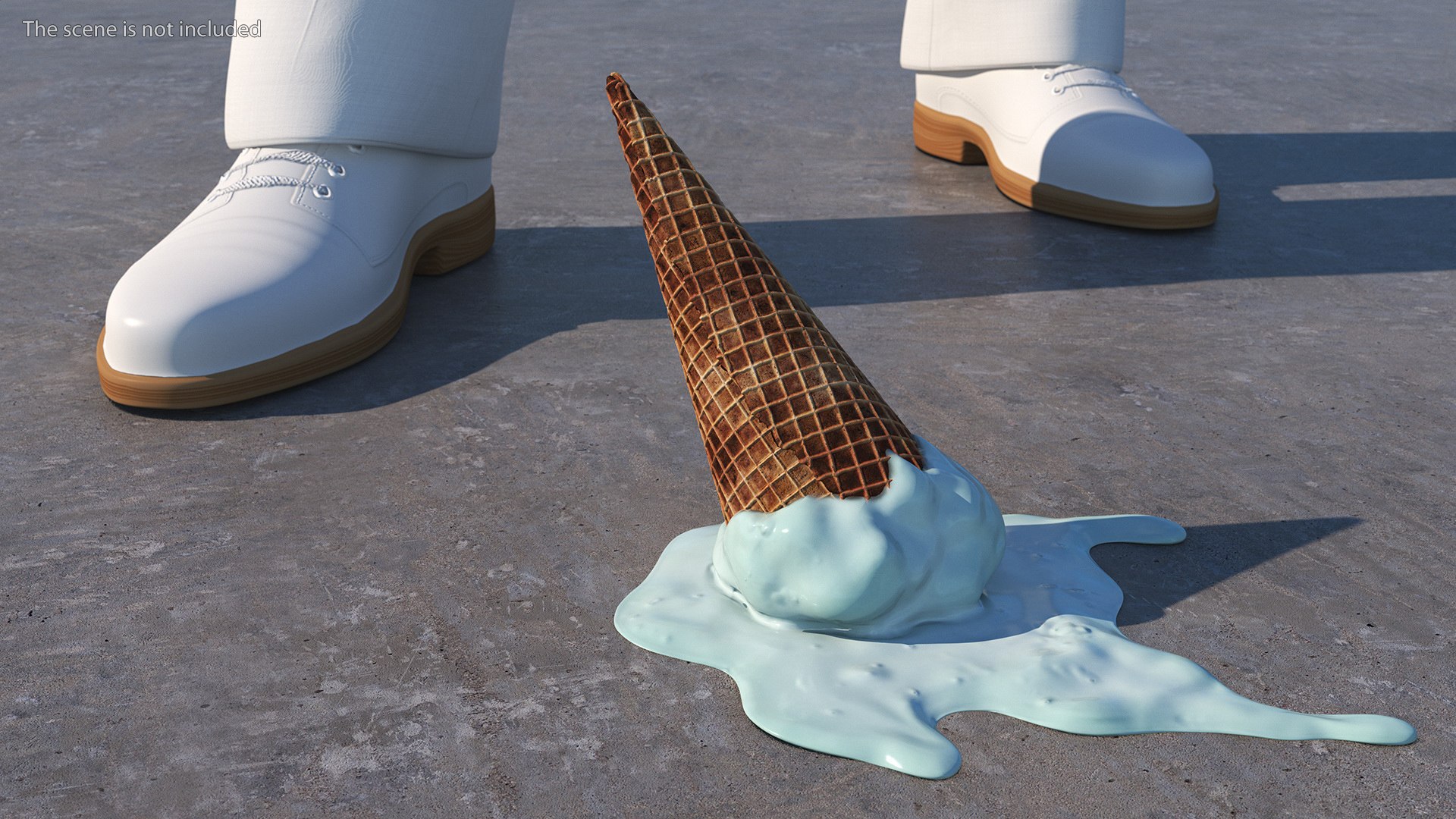 Melting Ice Cream Cone Blue 3D - TurboSquid 2141022