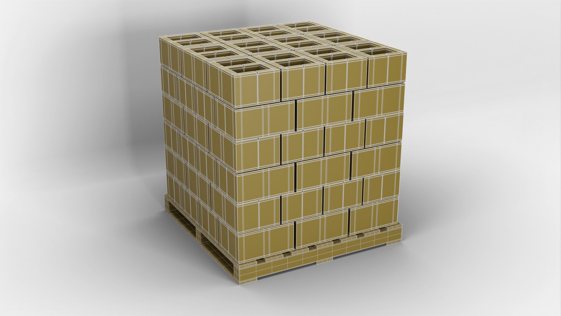 3D Wooden Pallet With Brick 2 - TurboSquid 2069684