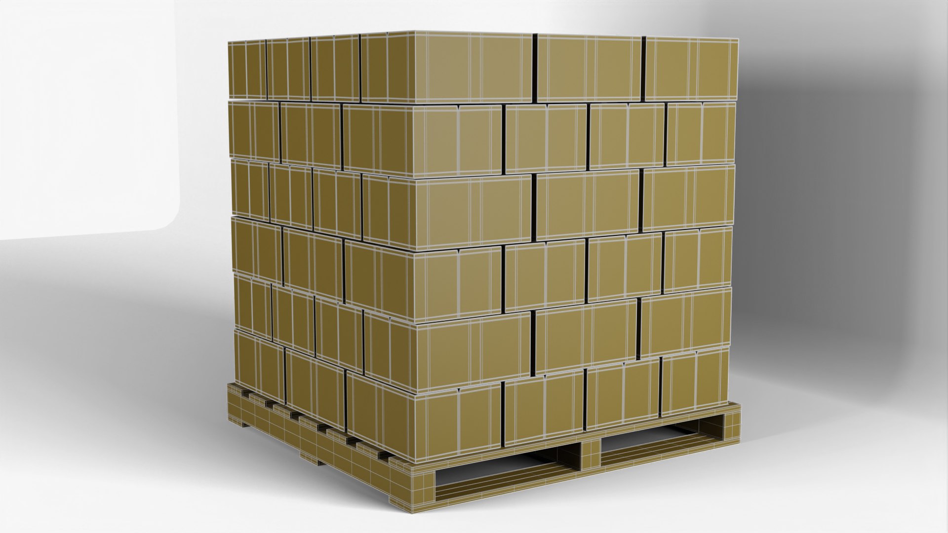 3D Wooden Pallet With Brick 2 - TurboSquid 2069684