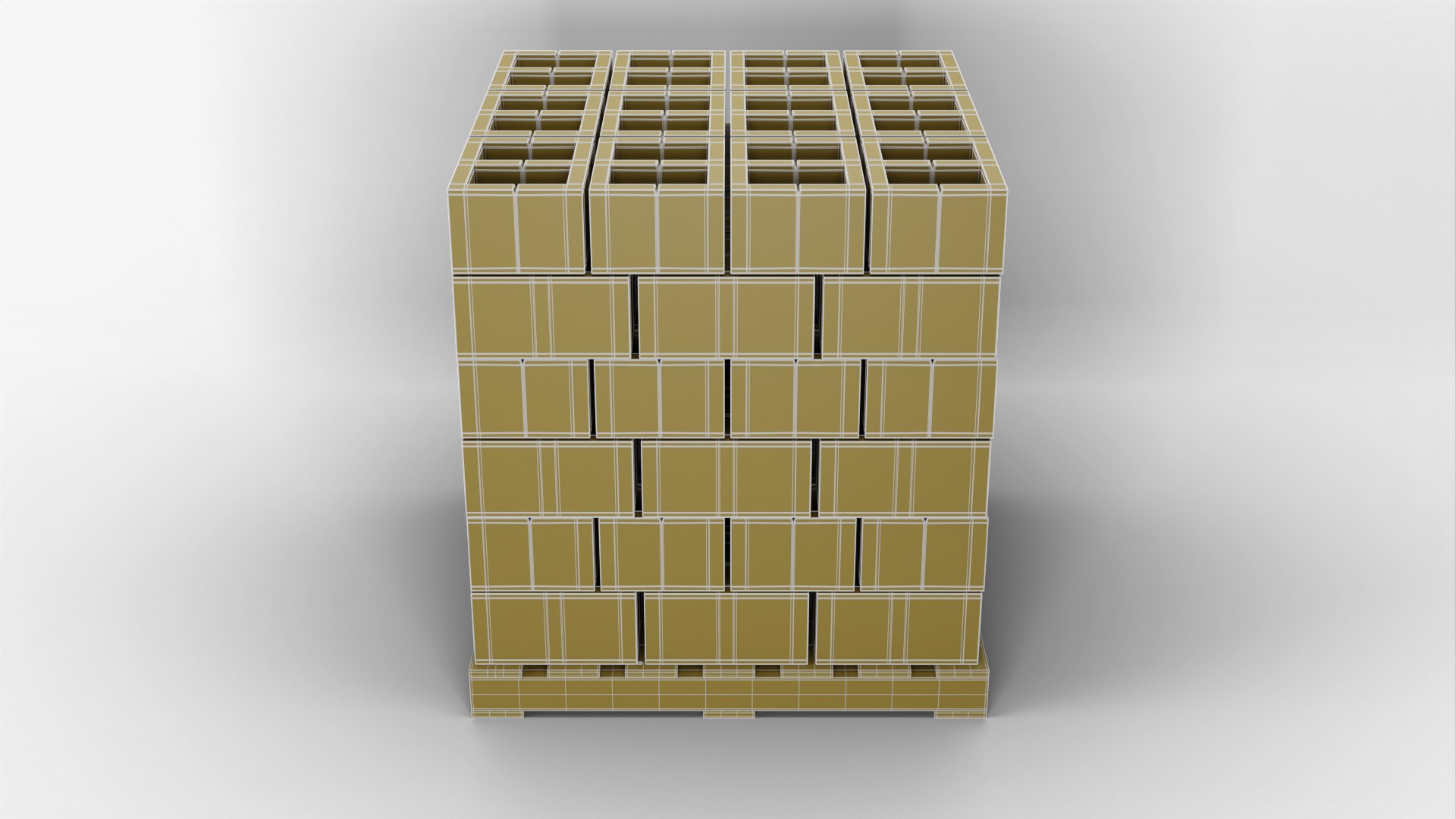 3D Wooden Pallet With Brick 2 - TurboSquid 2069684