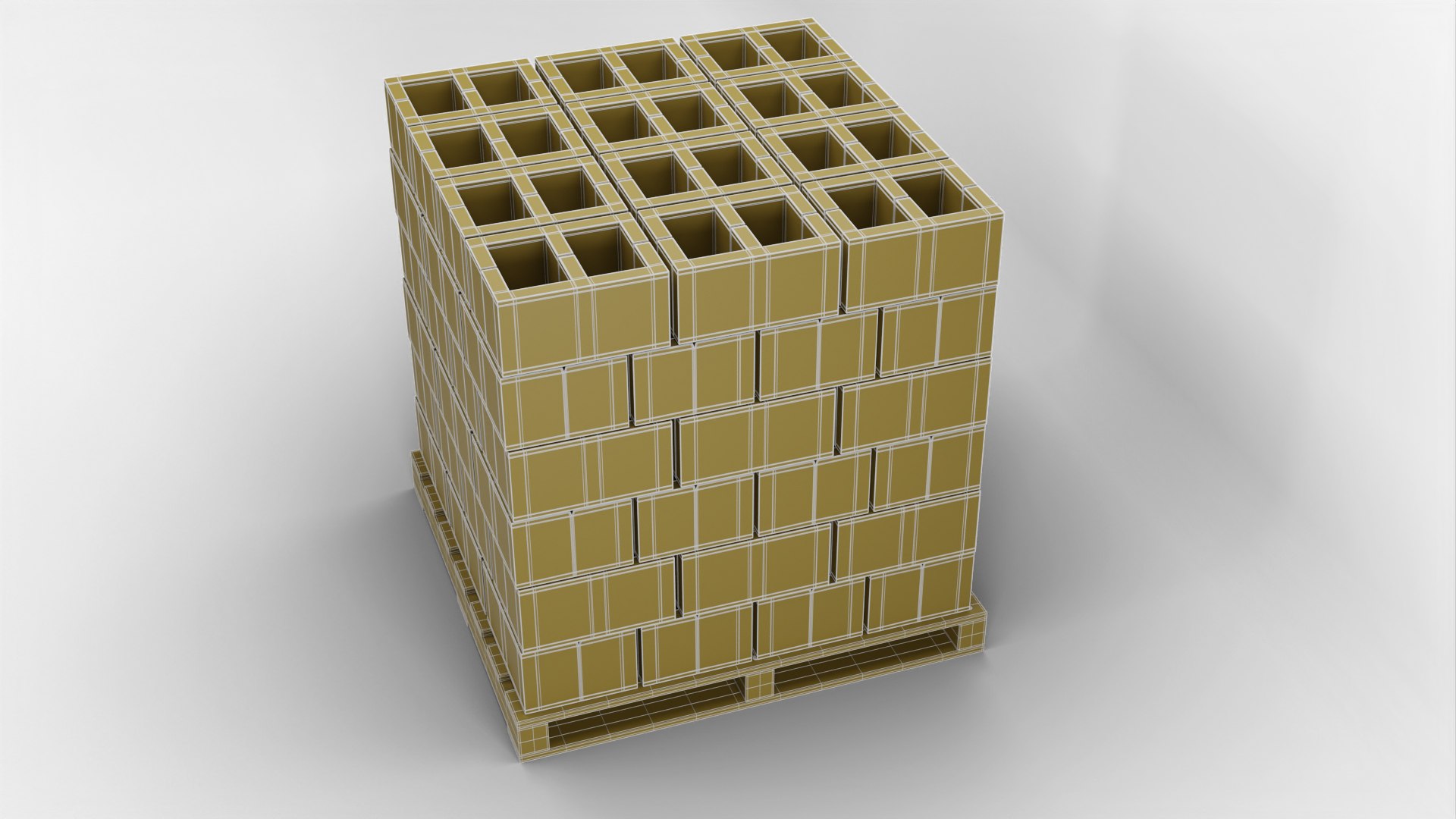 3D Wooden Pallet With Brick 2 - TurboSquid 2069684