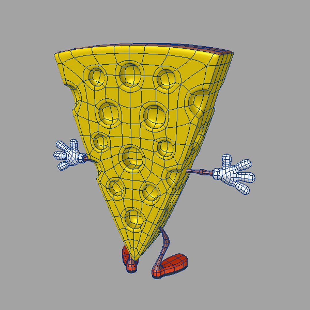 Cartoon Cheese 3d Model