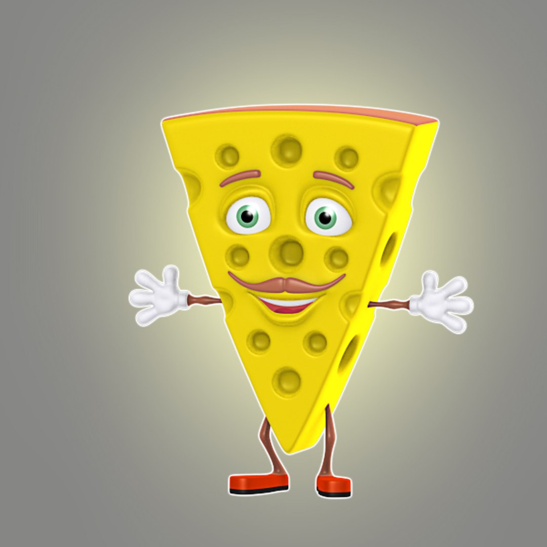 Cartoon Cheese 3d Model
