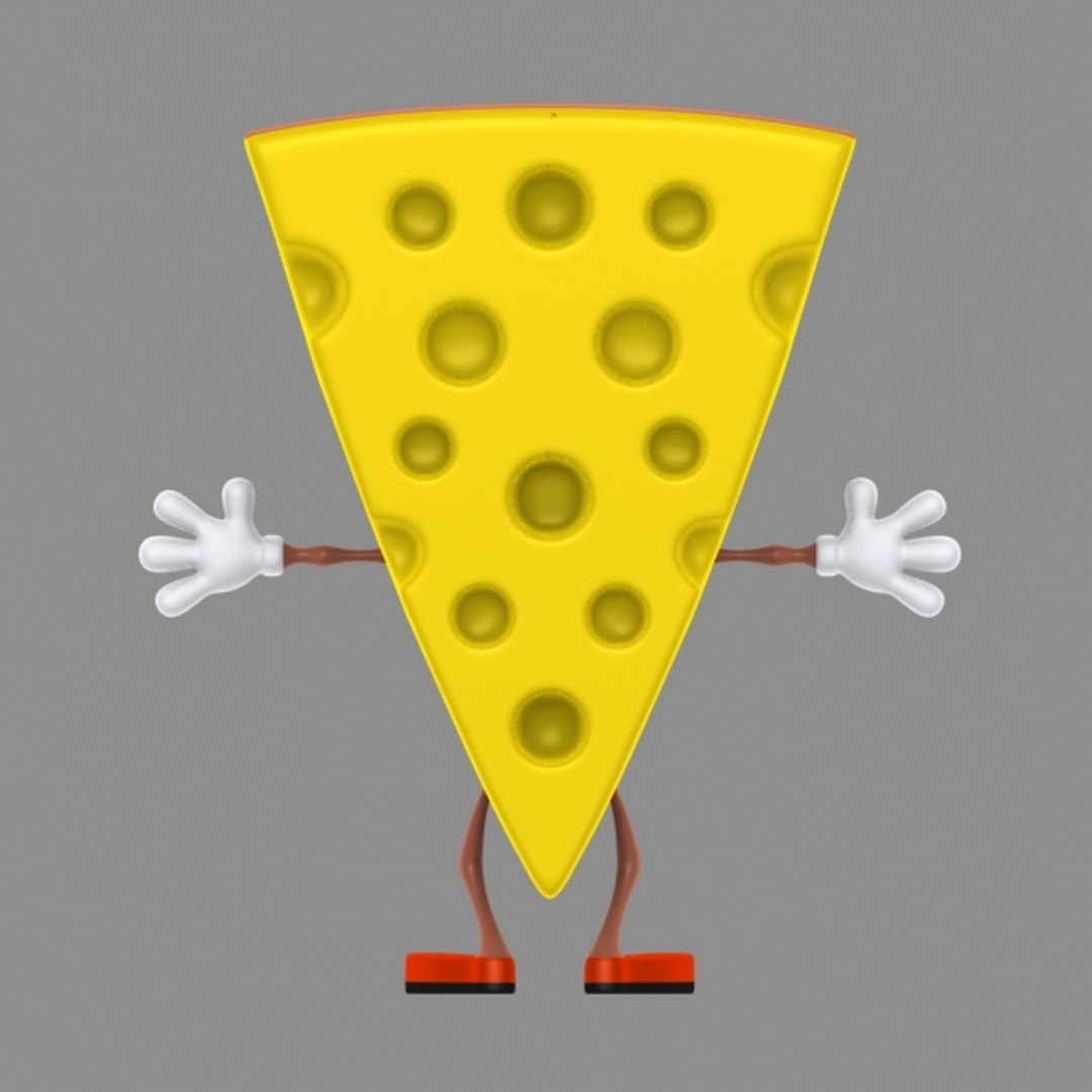 Cartoon Cheese 3d Model