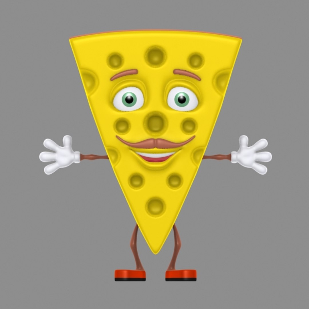 Cartoon Cheese 3d Model