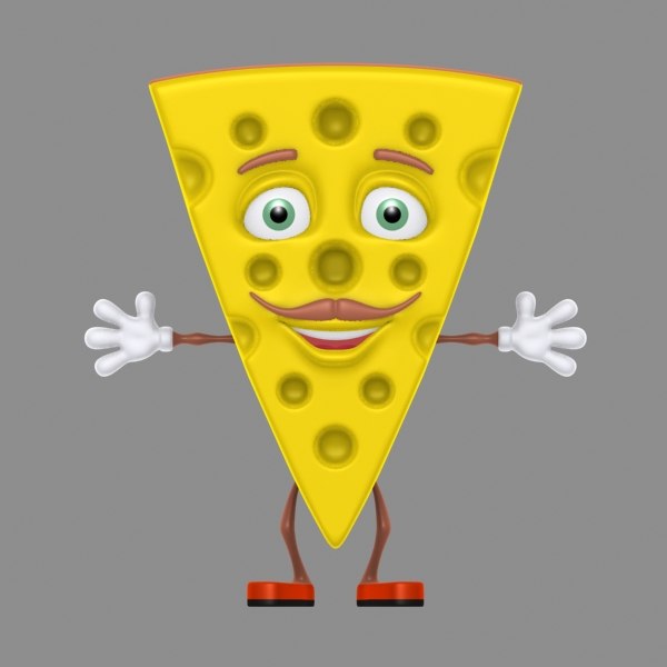 cartoon cheese 3d model