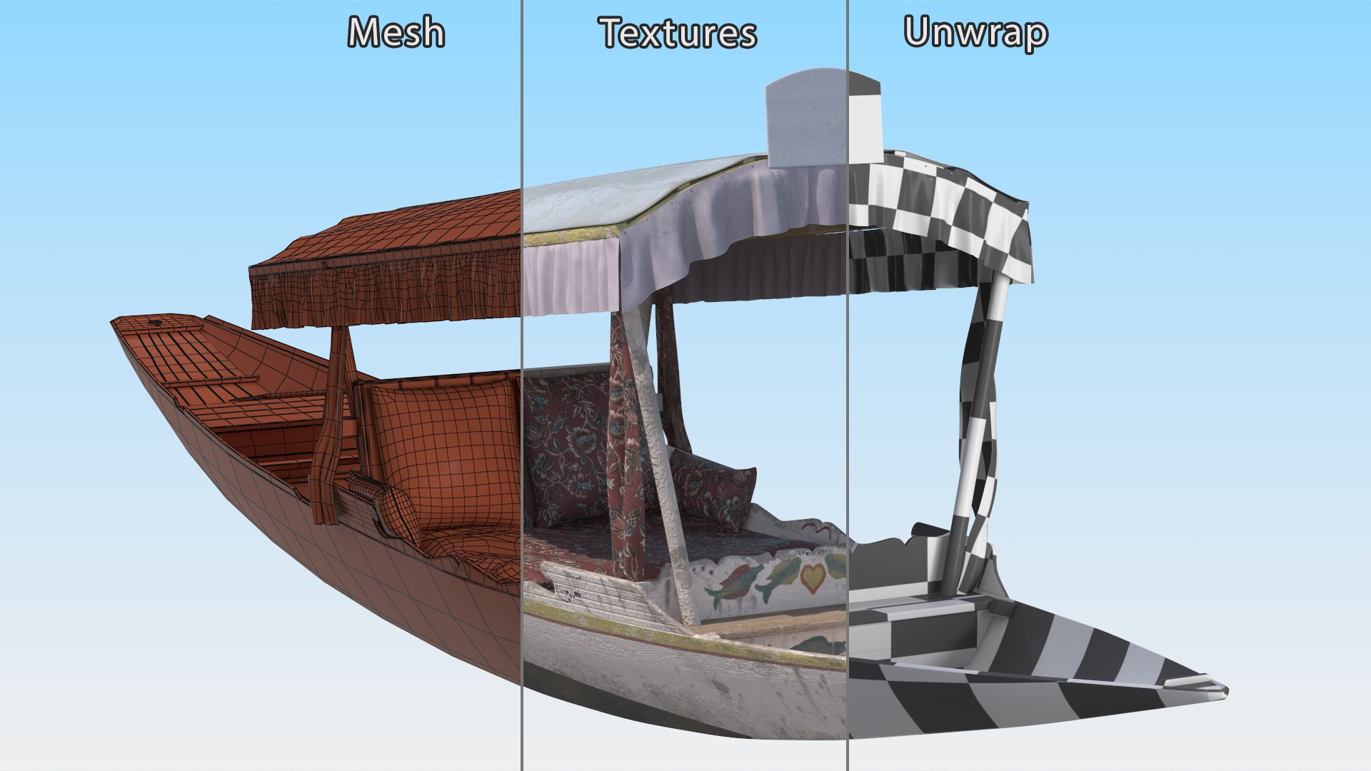 Shikara White Old 3D Model - TurboSquid 2289467