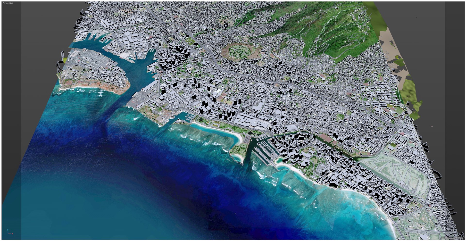 3D Honolulu Downtown In Hawaii USA Model - TurboSquid 1926367