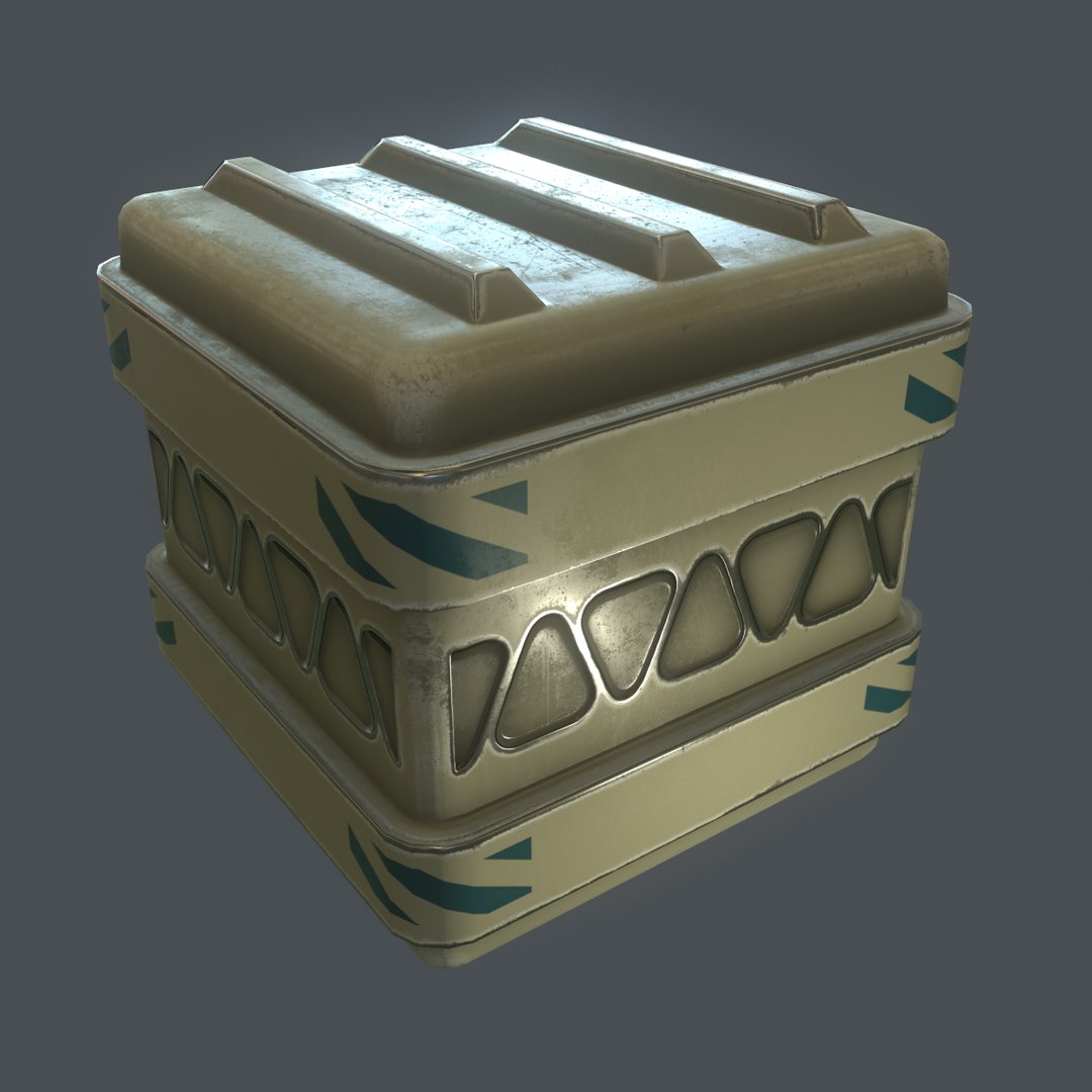 Futuristic Scifi Crate 3d Model