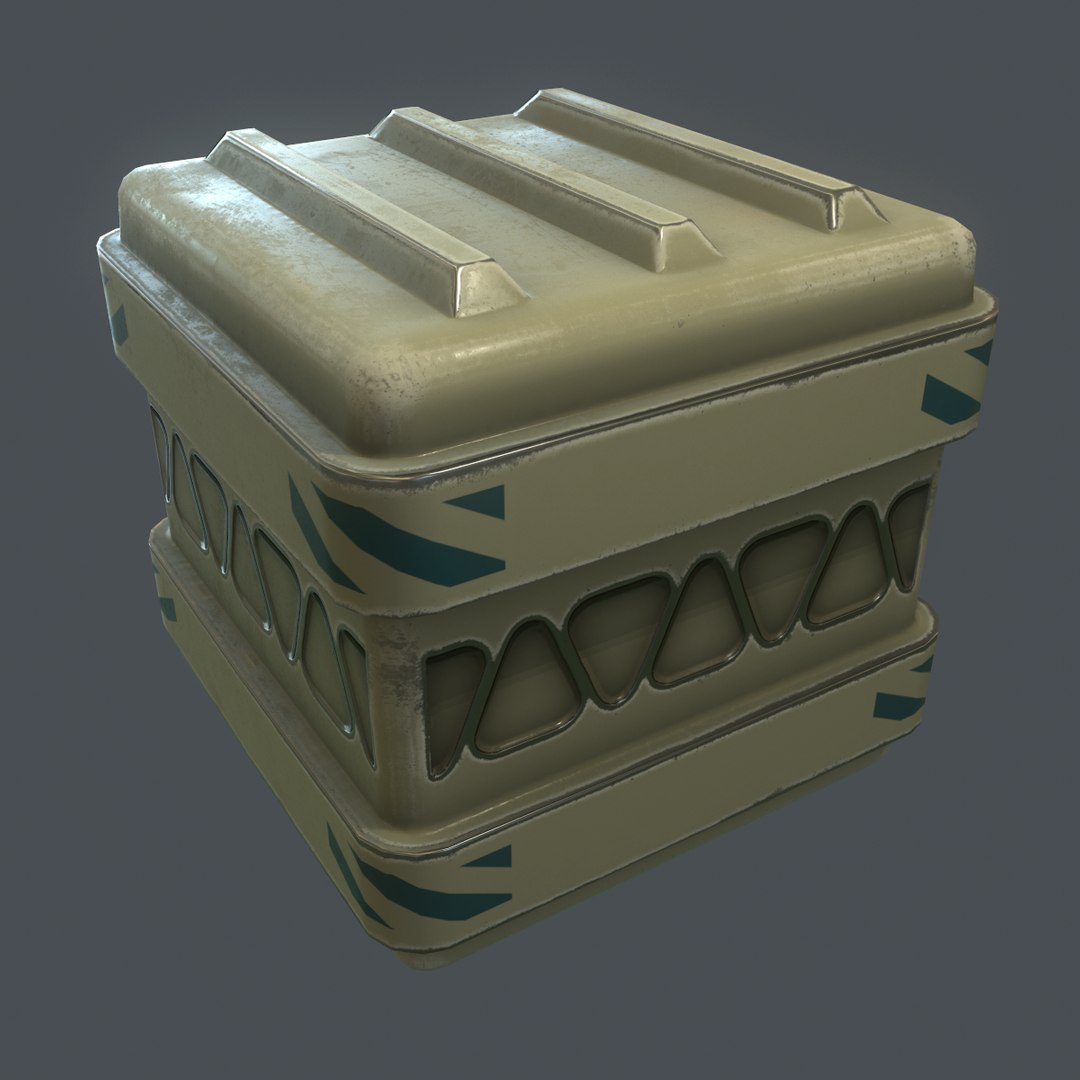 Futuristic Scifi Crate 3d Model