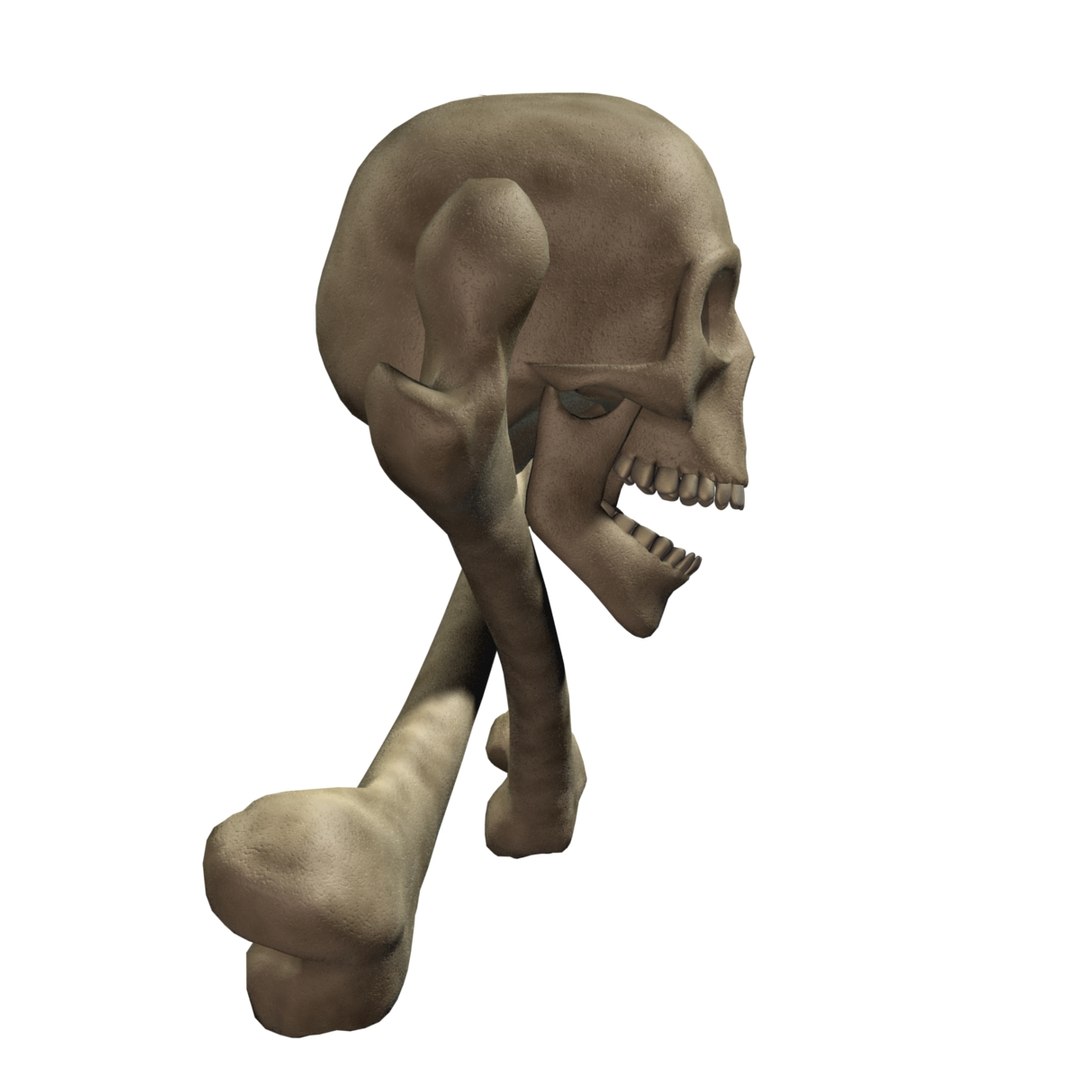 3d Pirate Skull Crossbones Model