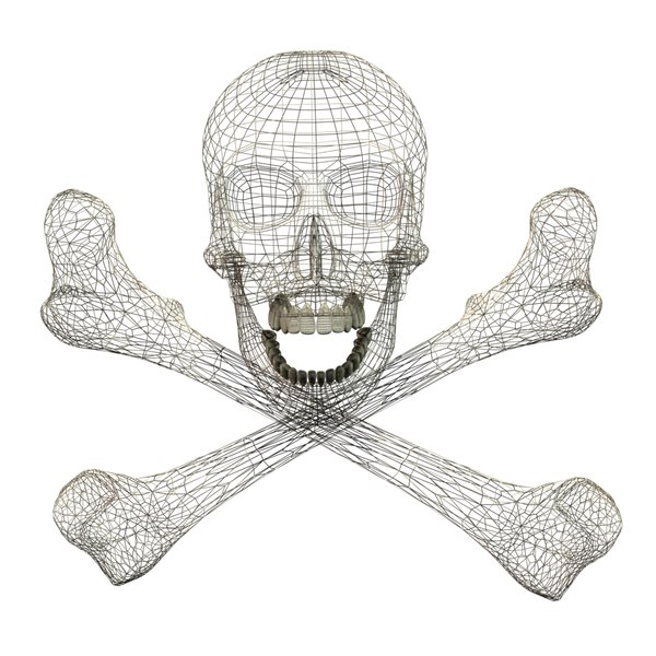 3d pirate skull crossbones model