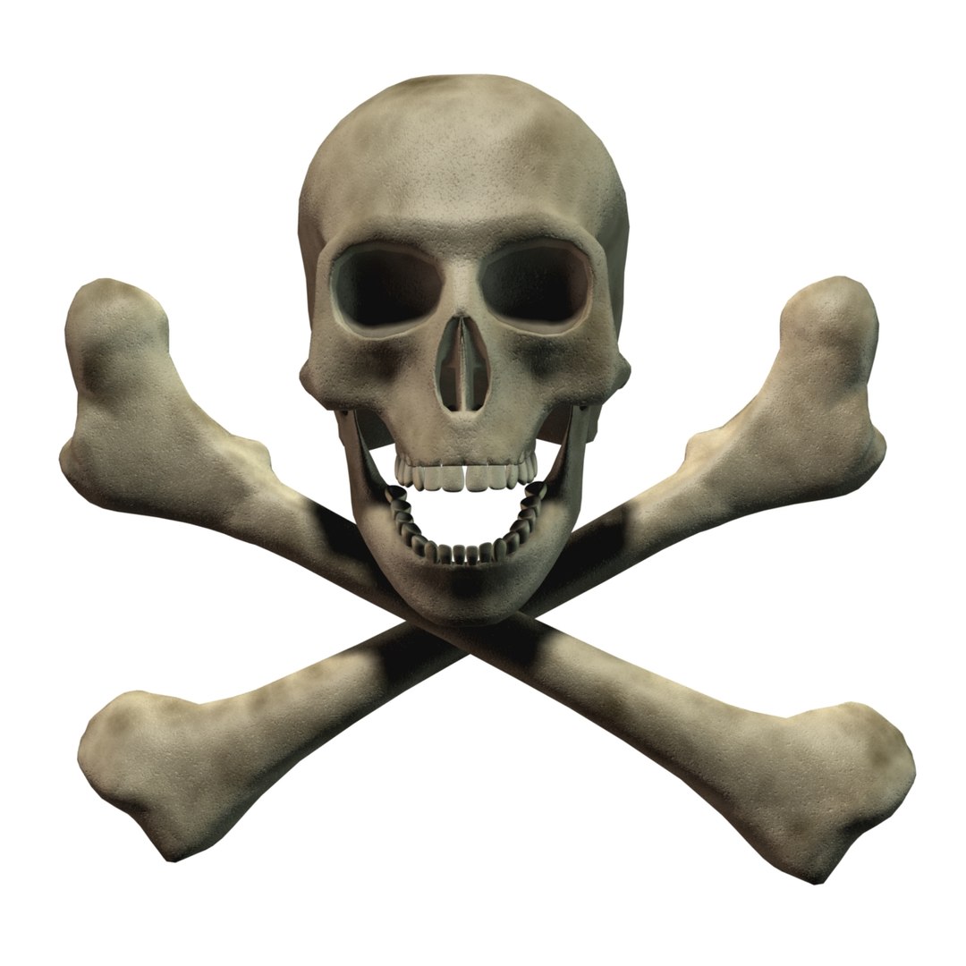 3d Pirate Skull Crossbones Model