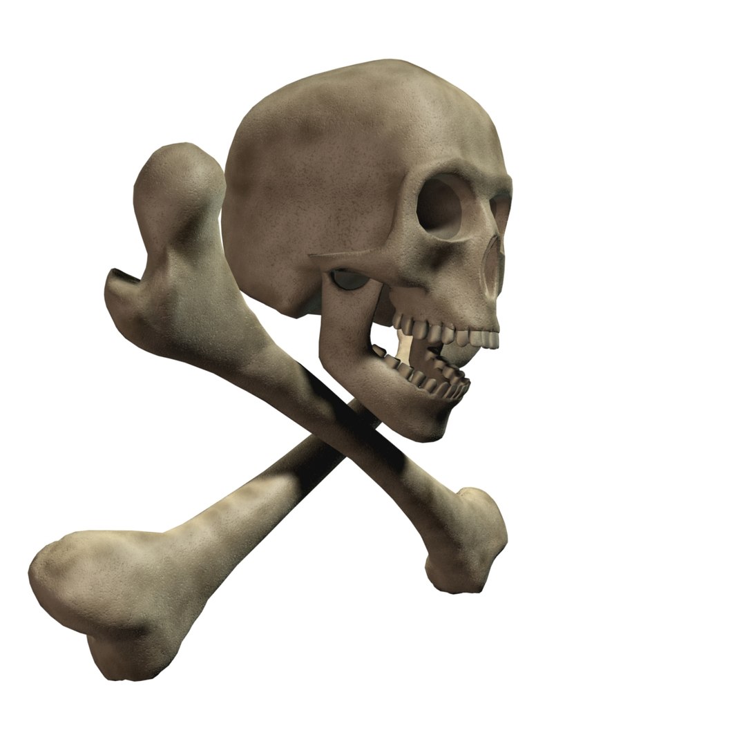 3d Pirate Skull Crossbones Model