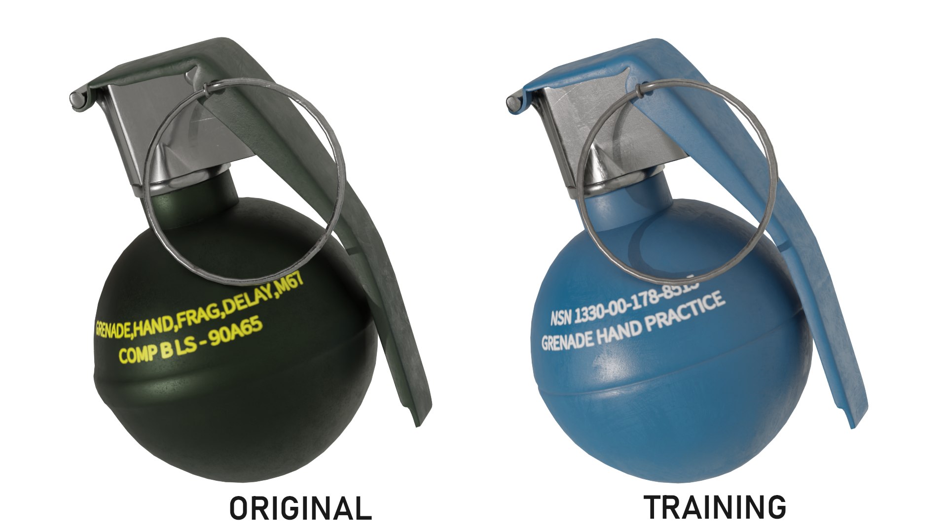 M67 Frag Hand Grenade 3D Model - TurboSquid 2245471