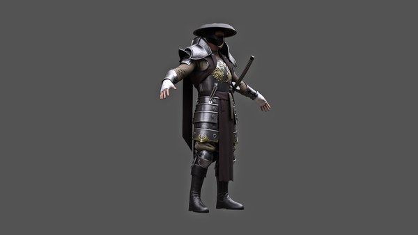 Samurai character blender rigged 3D model - TurboSquid 1549310
