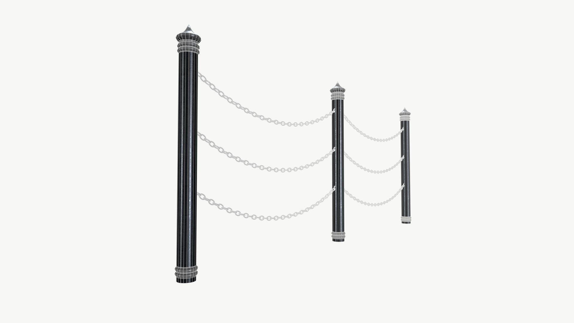 3D Chain Barricade Model - TurboSquid 2397616
