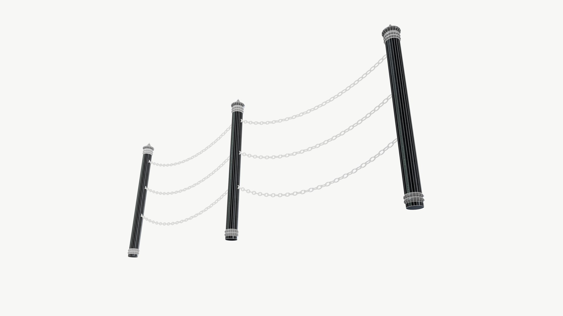 3D Chain Barricade Model - TurboSquid 2397616