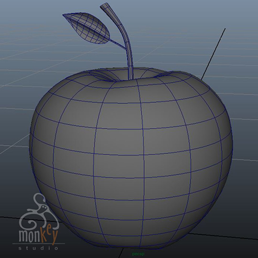 free apple cartoon 3d model
