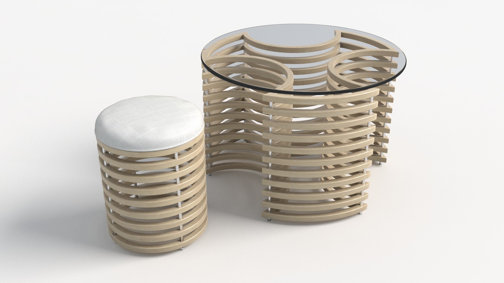 3D Parametric Coffee Table And Stool - TurboSquid 2392461