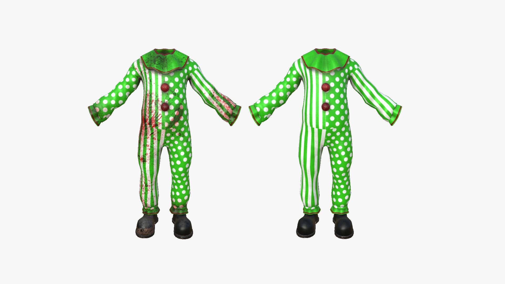Clown Terror Outfit A08 Green - Character Design Model - TurboSquid 2051771