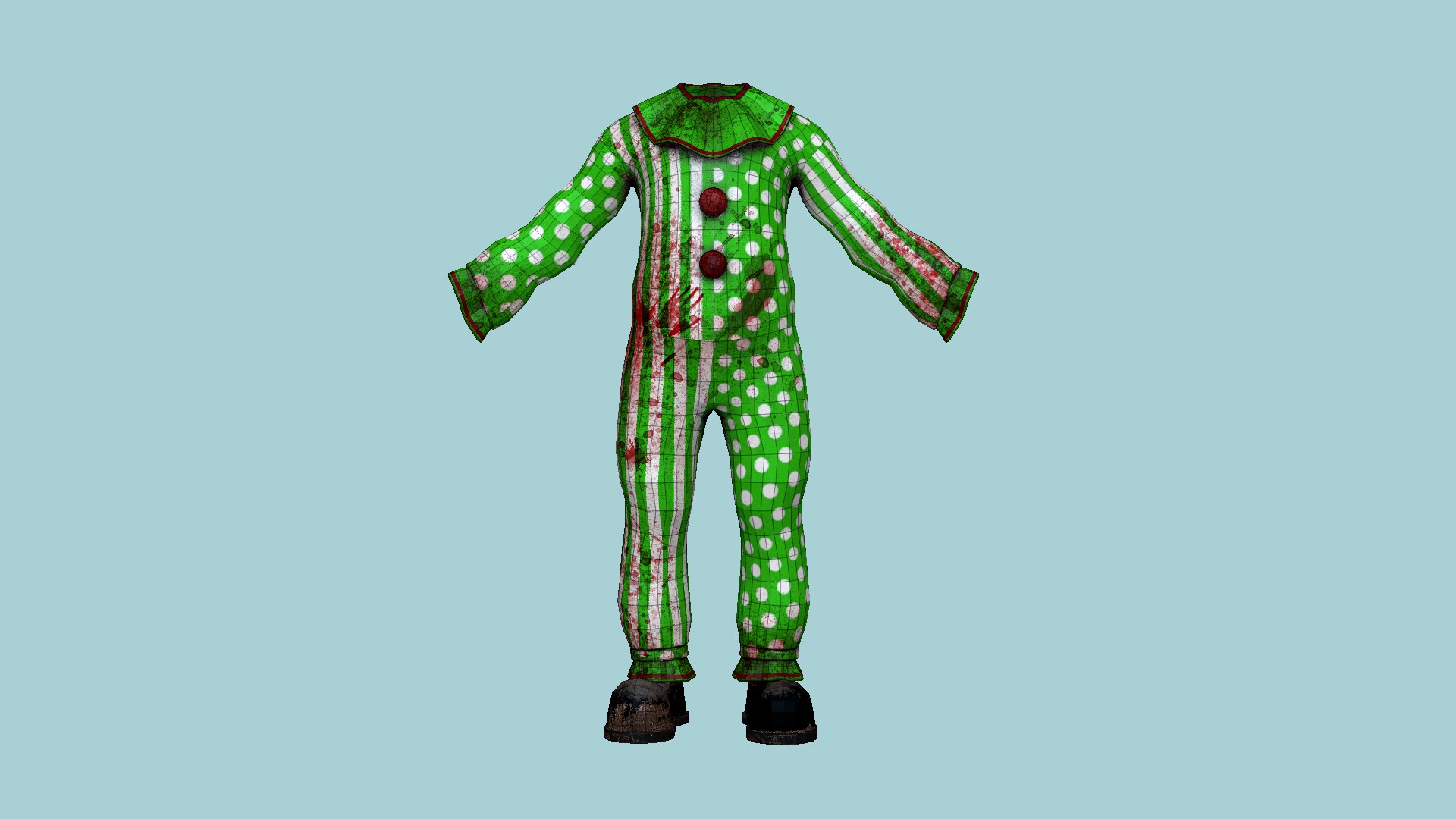 Clown Terror Outfit A08 Green - Character Design Model - TurboSquid 2051771